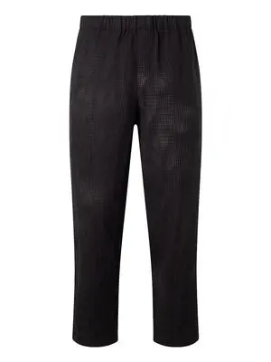 Barena Venezia Straight-leg Houndstooth Wool Trousers - Black