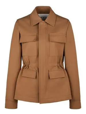 TOD'S Gabardine Field Jacket - Brown