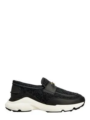 TOD'S Sporty Loafers In Fabric And Leather - Black