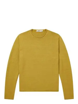 Inis Meáin Merino Wool And Linen-blend Sweater - Yellow