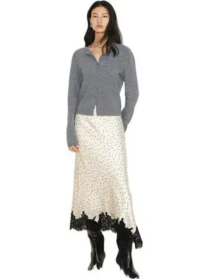 Fabrique Calliope Crystal Embellished Wool Cardigan - Grey