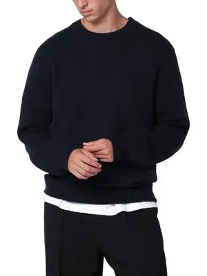 Soft Goat Cashmere Crewneck Sweater - Blue
