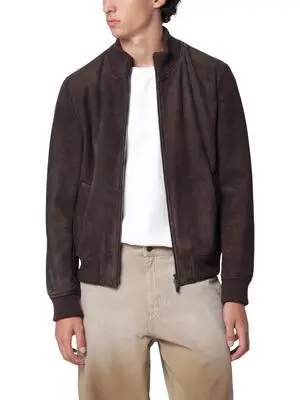 SALVATORE SANTORO Suede Bomber Jacket - Brown