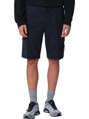 Stone Island Stretch Cotton Cargo Bermuda Shorts - Blue