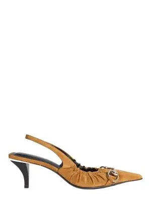 Gucci Gucci Vittoria Slingback Pumps With Horsebit Detail Chestnut