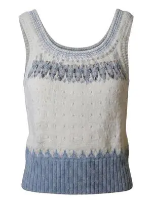 Ermanno Scervino Sleeveless Vest With Ribbed Details - Gray