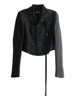 ANN DEMEULEMEESTER Cropped Pinstripe Blazer - No