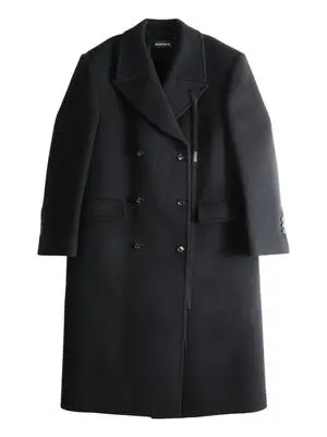 ANN DEMEULEMEESTER Long-sleeved Double-breasted Coat - Black