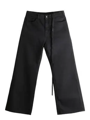 ANN DEMEULEMEESTER Relaxed Flared Trousers With Drawstring Embellishment - Black