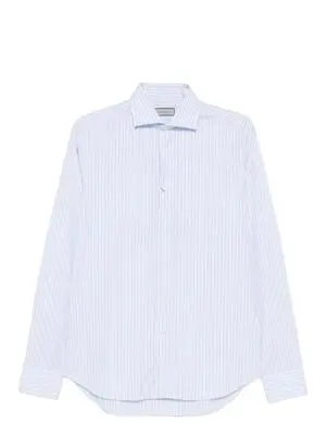 Canali Vertical-stripe Shirt - Blue