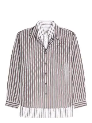 Dries Van Noten Double-layer Cotton Shirt - Brown