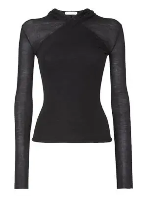 Fendi Wool Yarn Hooded Jumper - Black