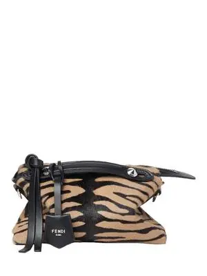 Fendi By The Way Soft Tiger Print Pony-effect Leather Bag - Brown