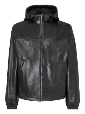 FENDI Fendi Nappa Leather Blouson With Drawstring Hood