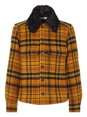 Fendi Blouson Check Wool Blouson - Yellow