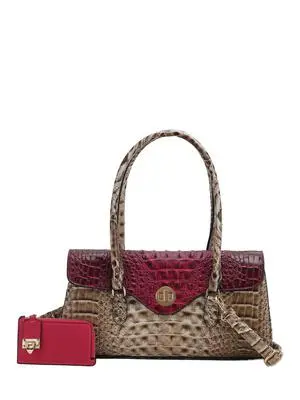 MKF COLLECTION - J'OMOR Liviana Croc-embossed Elongated Shoulder Bag - Pink
