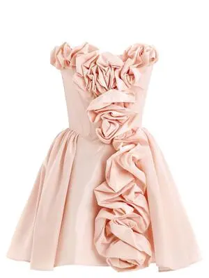 POST MERIDIEM Corset Mini Dress With Gathering - Pink
