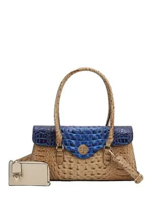 MKF COLLECTION - J'OMOR Liviana Croc-embossed Shoulder Bag - Blue