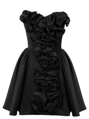 POST MERIDIEM Corset Mini Dress With Gathering - Black