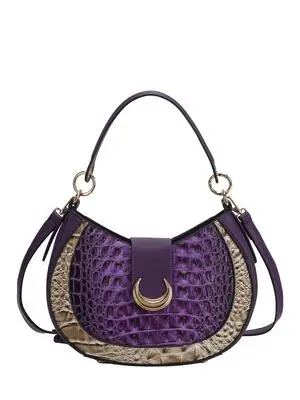 MKF COLLECTION - J'OMOR Jain Croc-embossed Shoulder Bag - Purple