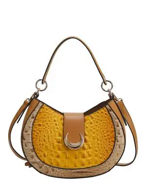 MKF COLLECTION BY MIA K. Mkf Collection - J'omor Jain Croc-Embossed Shoulder Bag Yellow