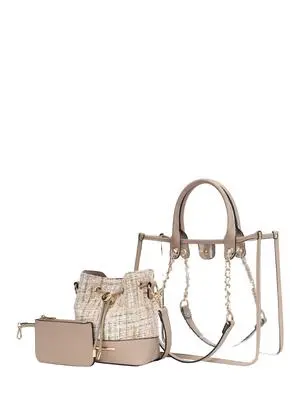 MKF COLLECTION - J'OMOR Three-piece Set: Tote, Bucket Bag, And Pouch - Yellow