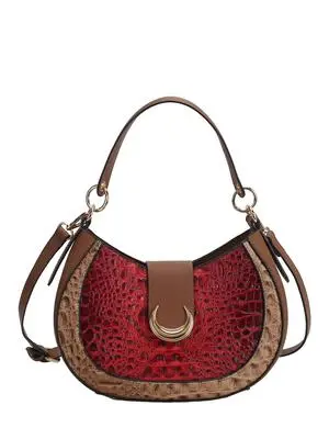 MKF COLLECTION - J'OMOR Jain Croc-embossed Shoulder Bag - Red