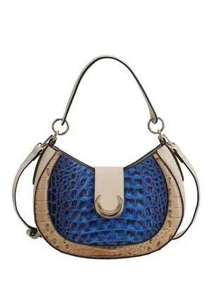 MKF COLLECTION BY MIA K. Mkf Collection - J'omor Jain Croc-Embossed Shoulder Bag Blue