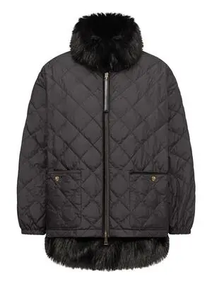 Moncler Chaleureux 3-in-1 Quilted Down Jacket With Faux Fur - Black