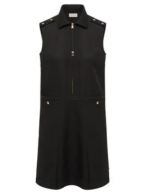 Moncler Wool Gabardine Shirt Dress - Black