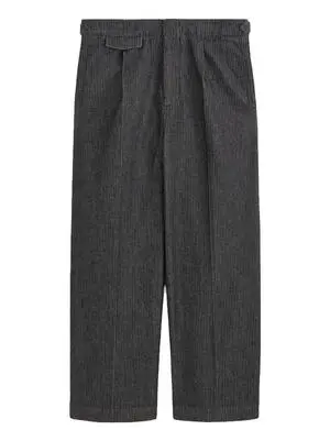 Cos Pinstriped Denim Relaxed-fit Wide-leg Pants - Black