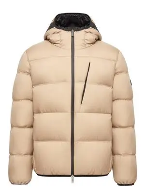 Moncler Poitevin Hooded Short Down Jacket - Beige