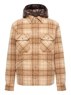 Moncler MONCLER COLLECTION Nyvalin 3-in-1 Hooded Checked Shirt Jacket Beige