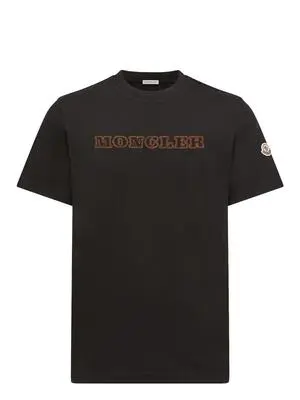 Moncler Logo Cotton Jersey T-shirt - Black