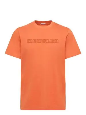 Moncler Logo Cotton Jersey T-shirt - Orange