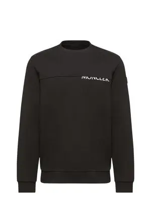 Moncler Logo Cotton Sweatshirt - Black