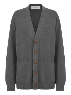 GOLDEN GOOSE Cotton Cardigan With Back Logo - Grey