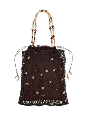 Cult Gaia Mercier Beaded Tote - Brown