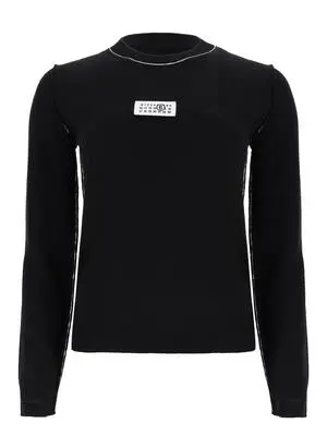 MAISON MARGIELA MM6 Maison Margiela Logo Patch Knit Black