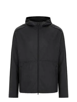 Y3 Giacca "running" Con Cappuccio E Zip - Black
