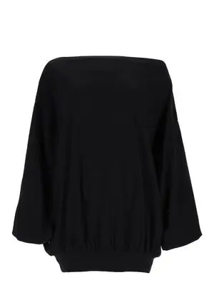 MAISON MARGIELA Asymmetrical Long Sleeve T-shirt - Black