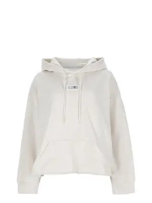 MAISON MARGIELA MM6 Maison Margiela Logo Patch Hoodie Ivory
