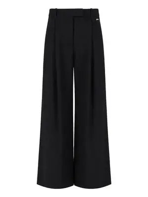 Herno Stretch Gabardine Wide-leg Trousers - Black