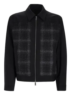 Dsquared2 Bomber Jacket With Checked Panel - Black