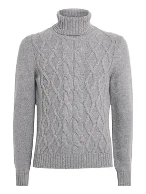 ISAIA Isaia Cashmere Cable-Knit Rollneck Sweater