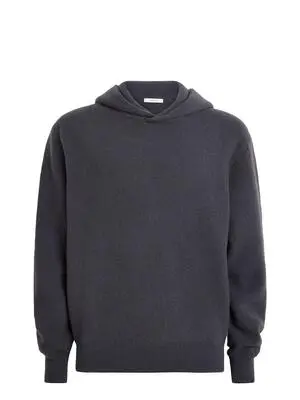 LEMAIRE Oversized Stretch Cashmere Hoodie - Grey