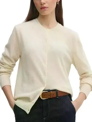 BENETTON Button-up Knitted Cardigan - Neutrals