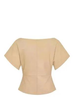 CLUB21 COLLECTION Gathered Boat-neck Top - Neutrals