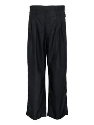 COMME DES GARÇONS Comme Des Garçons Homme Black Wool Pleated Wide-Leg Trousers