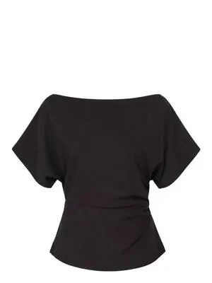 CLUB21 COLLECTION Off-shoulder Draped Top - Black